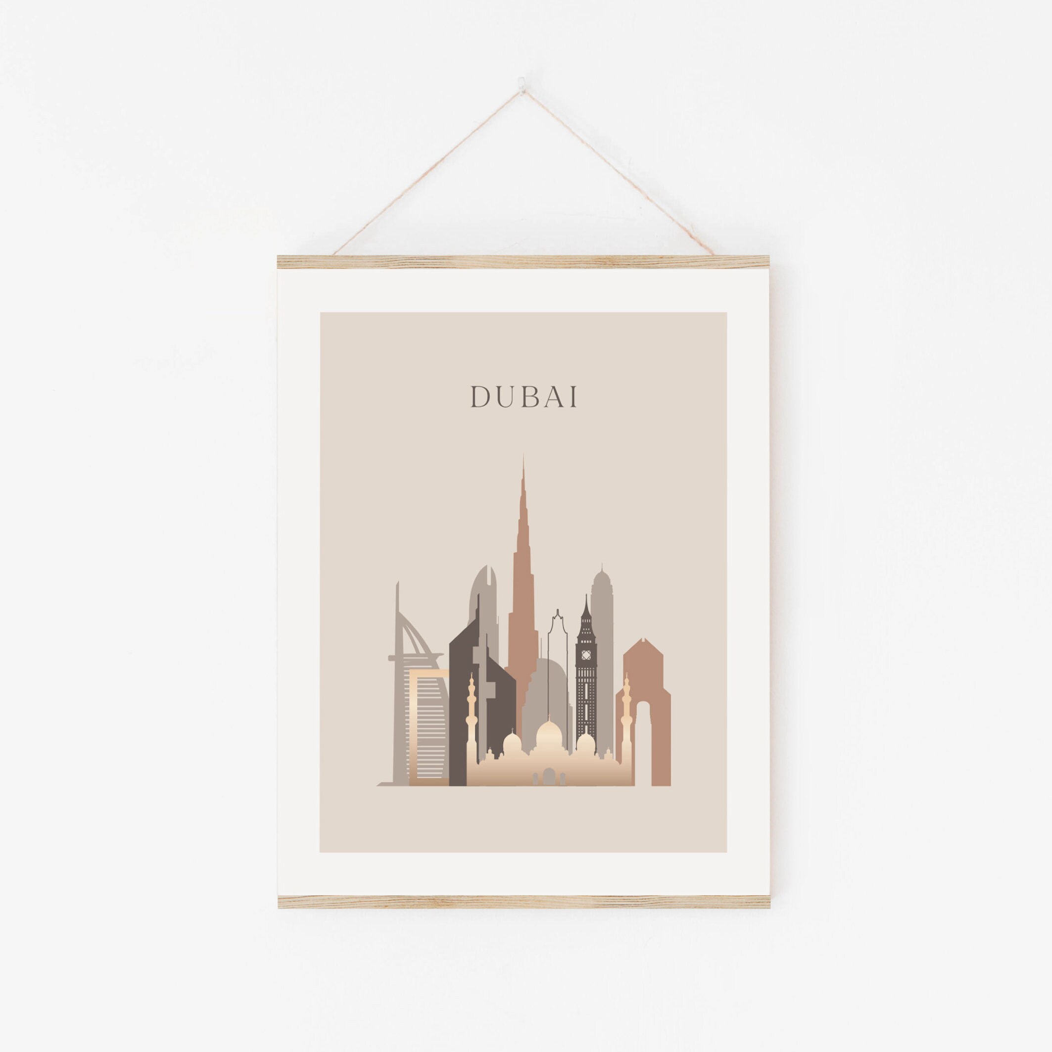 Dubai Skyline Print Boho Style. Dubai UAE Downloadable Art. Travel ...