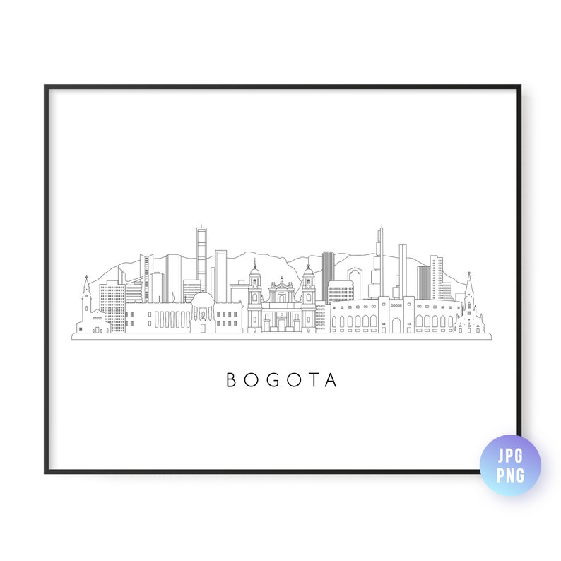 Bogota Skyline Print. Bogota City Skyline Line Art. Instant Download ...