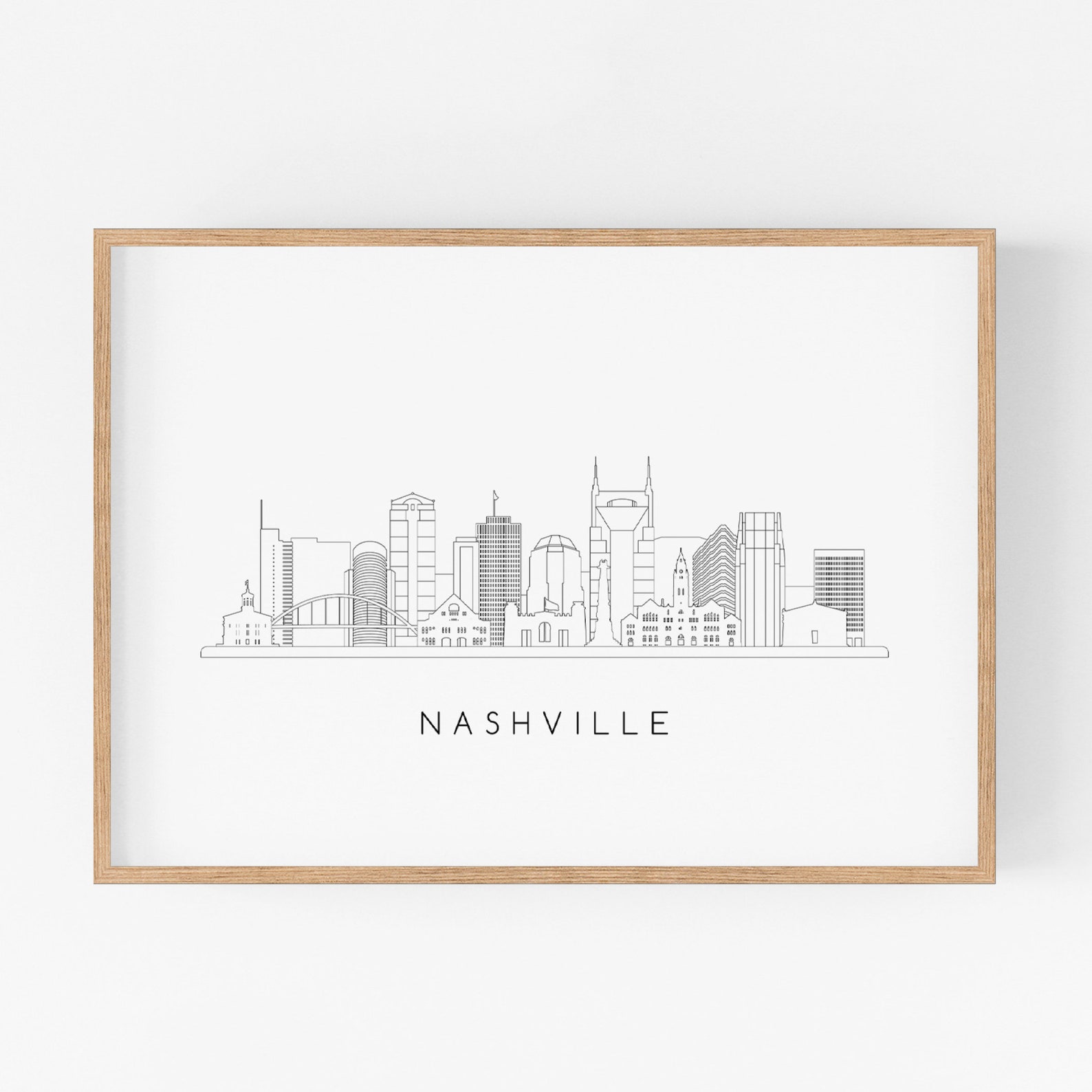 Nashville Skyline Print. Nashville City Skyline Line Art. Instant ...