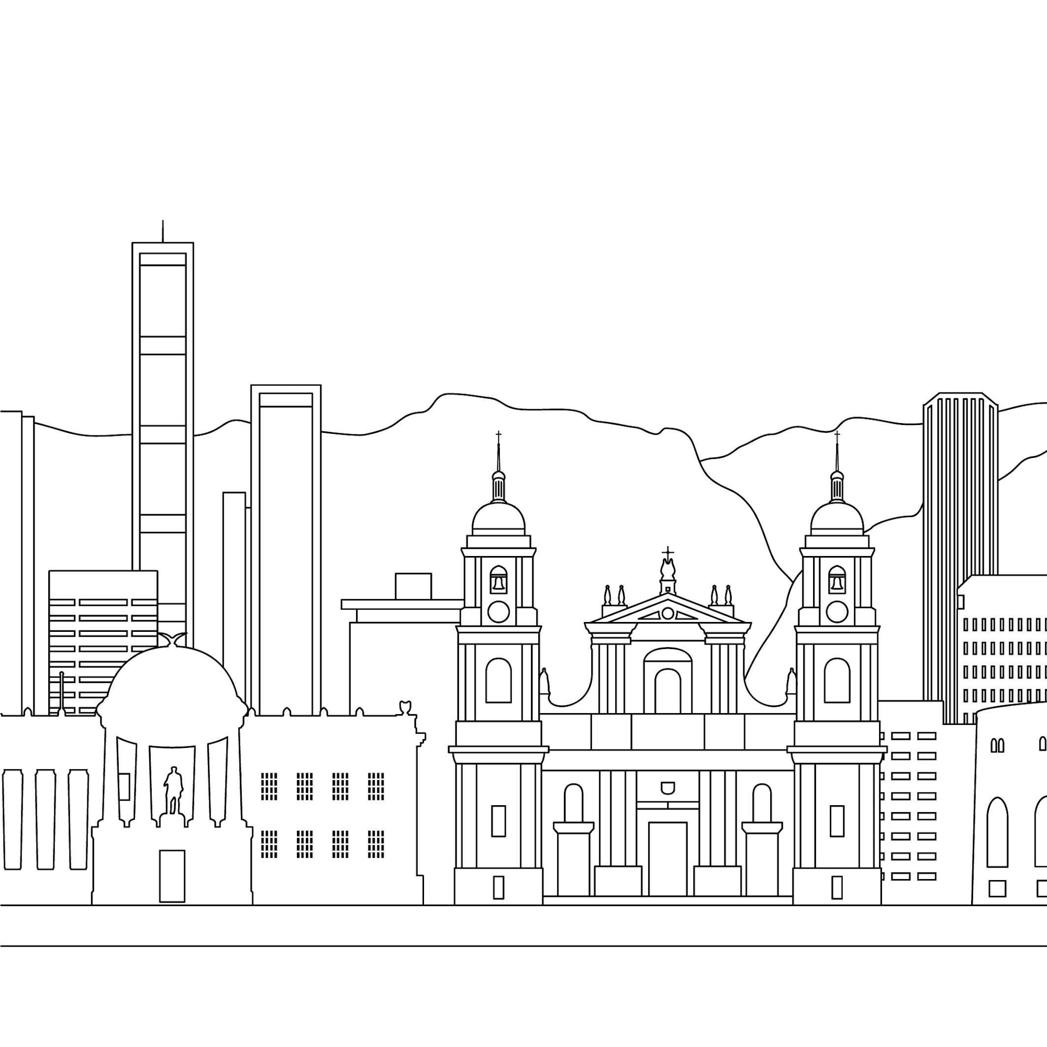 Bogota Skyline Print. Bogota City Skyline Line Art. Instant Download ...