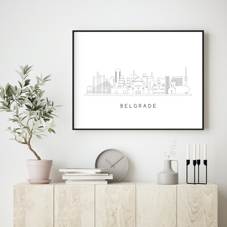 Belgrade Skyline Print. Belgrade City Skyline Line Art. Instant ...