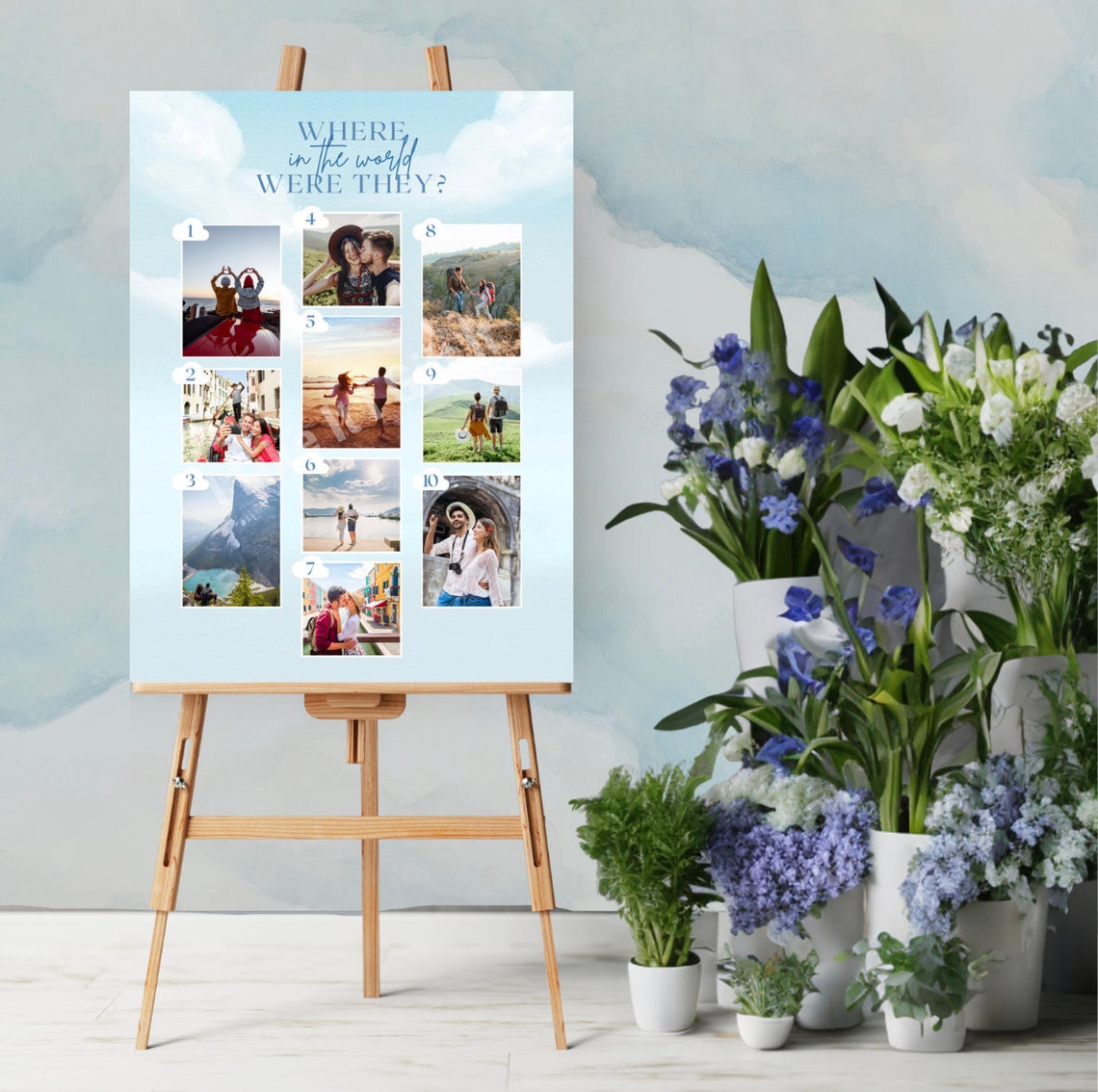On Cloud 9 Dreamy Bridal Shower Photo Guessing Games Posterboard ...