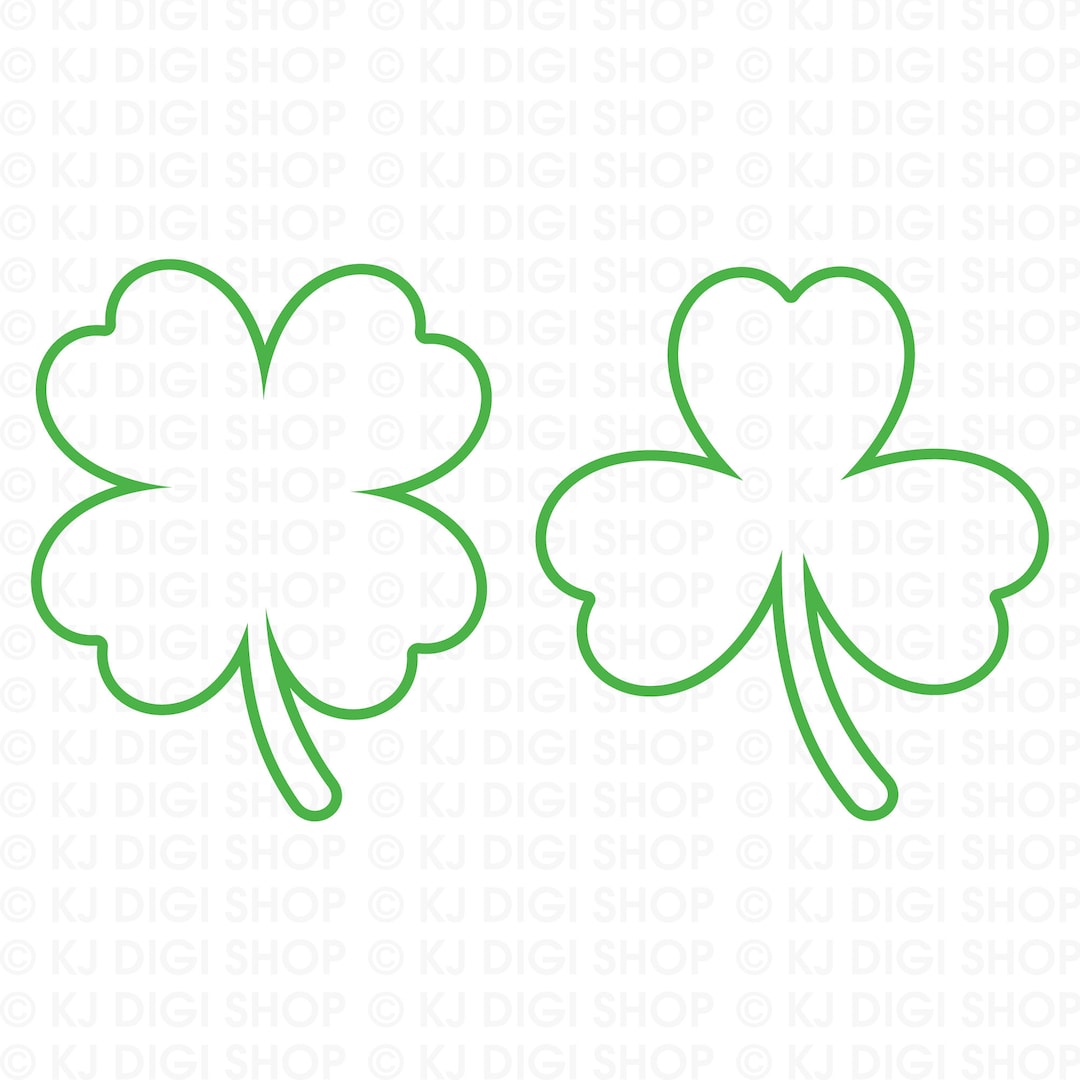 Klee Umriss SVG Kleeblatt Umriss SVG Klee Laser Cut Datei - Etsy Österreich