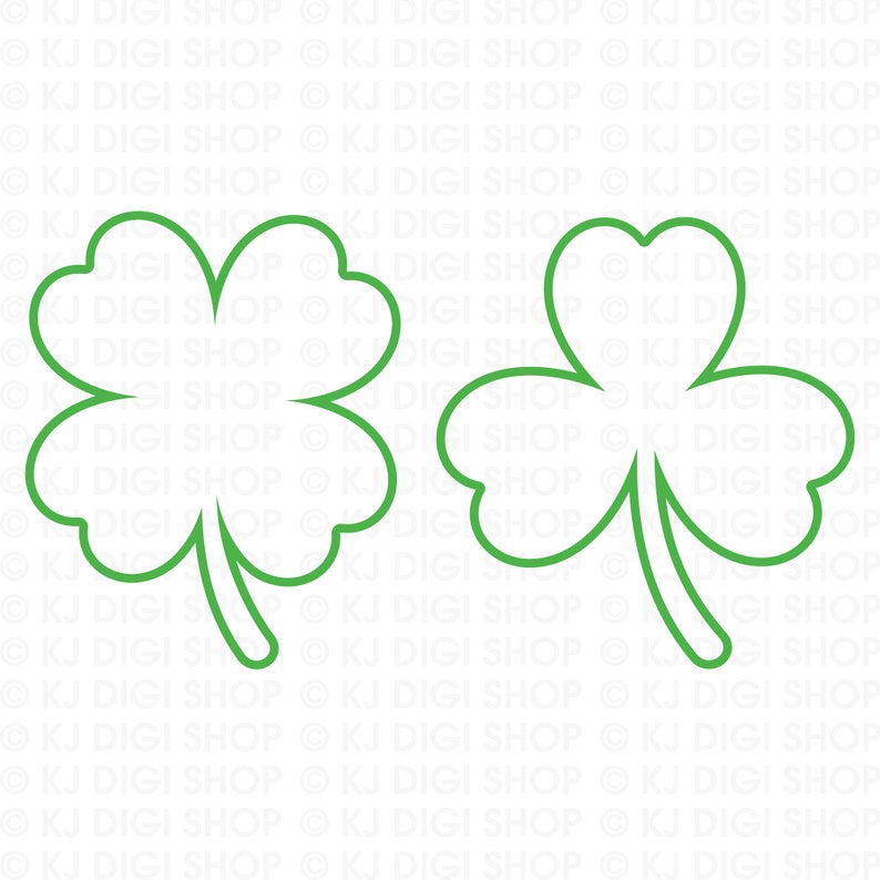 Clover Outline Svg Shamrock Outline Svg Clover Laser Cut File Saint