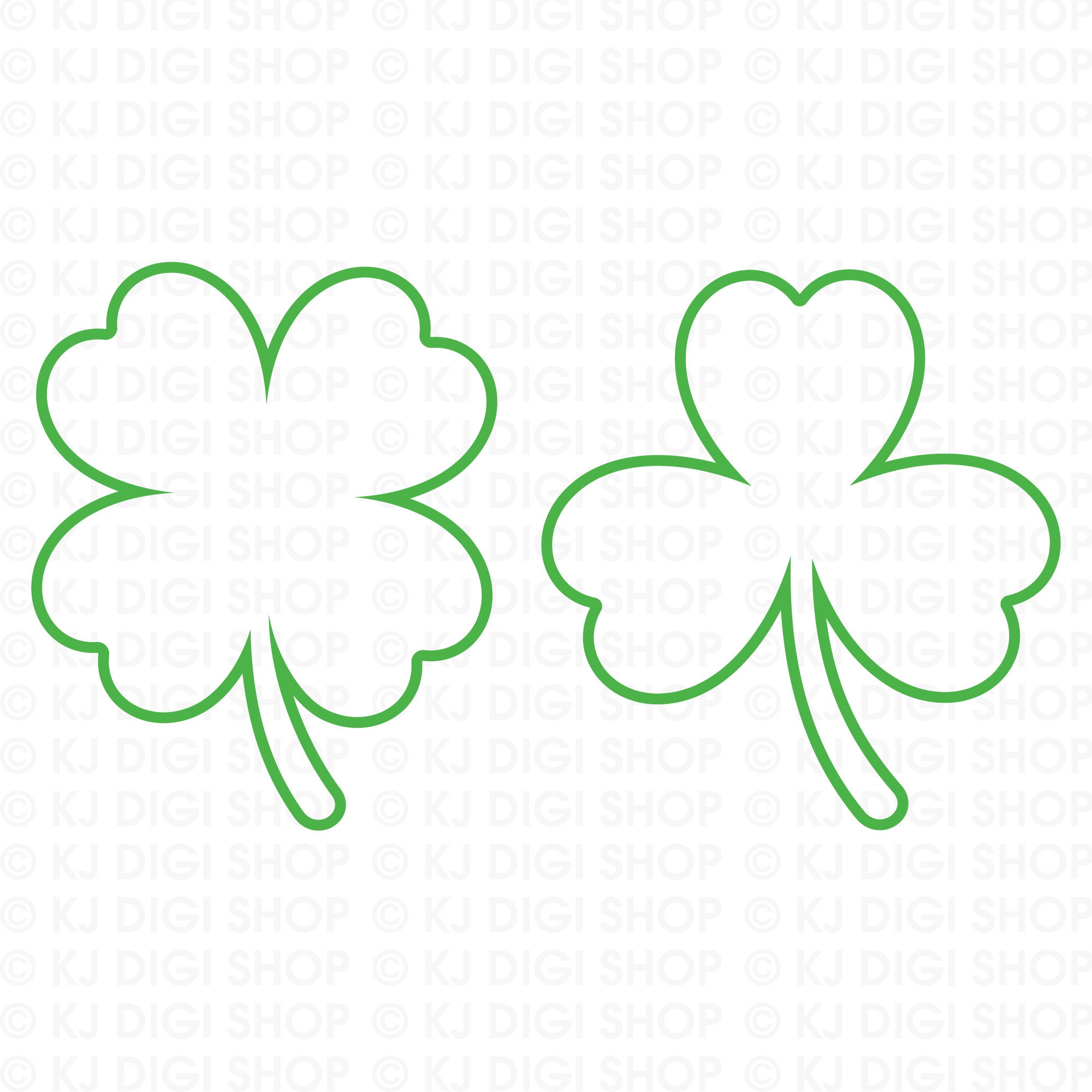 Buy Clover Outline SVG Shamrock Outline SVG Clover Laser Cut File Saint ...