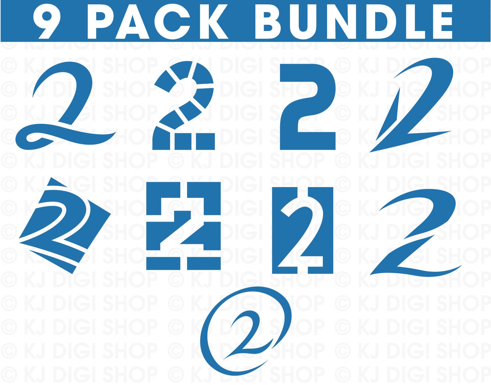 SVG Number 2 BUNDLE Svg Files for Cricut Svg Numbers Svg for Shirts ...