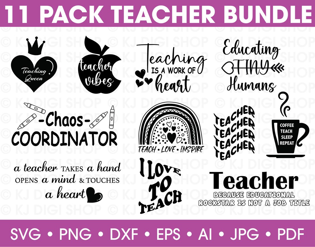 Teacher Svg Bundle Teacher Quote Svg Teacher Life Svg School Svg Funny ...