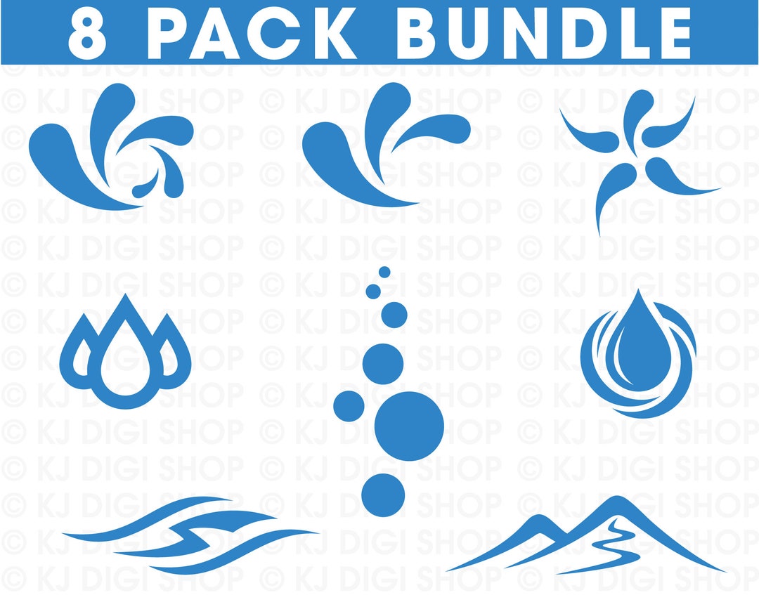 SVG Water Splash BUNDLE Svg Files for Cricut Svg Water Waves Svg for ...