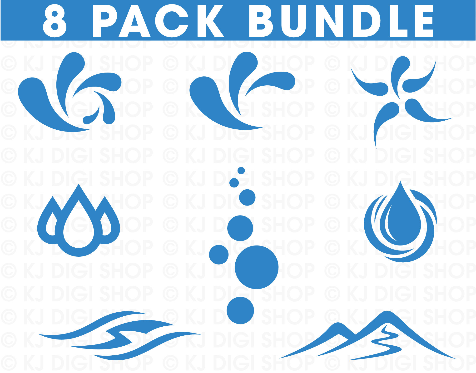 SVG Water Splash BUNDLE Svg Files for Cricut Svg Water Waves Svg for ...