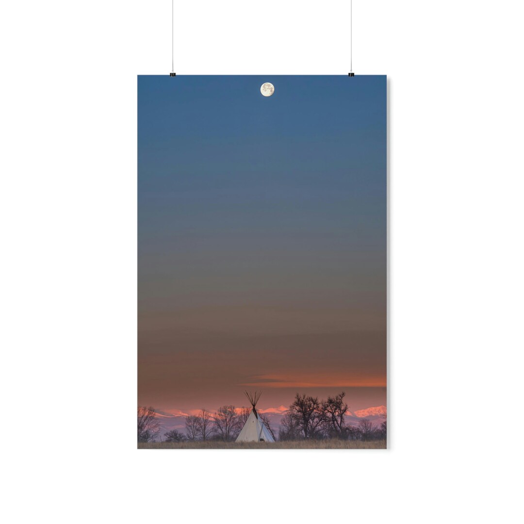 Teepee Under A Full Moon Premium Matte Vertical Poster - Etsy