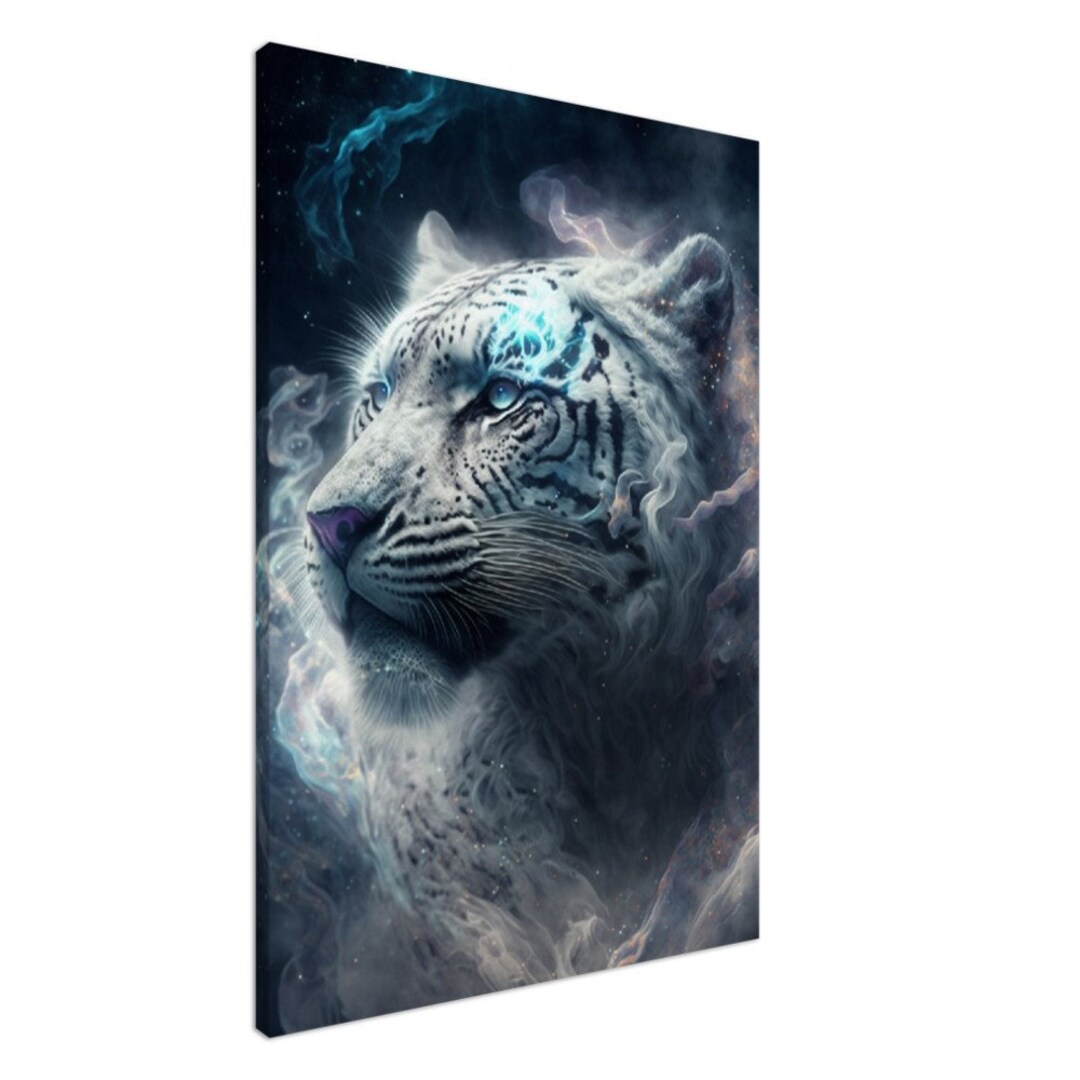 Cosmic Beast: the White Tiger Emerges [70x100 Cm / 28x40"] - Etsy