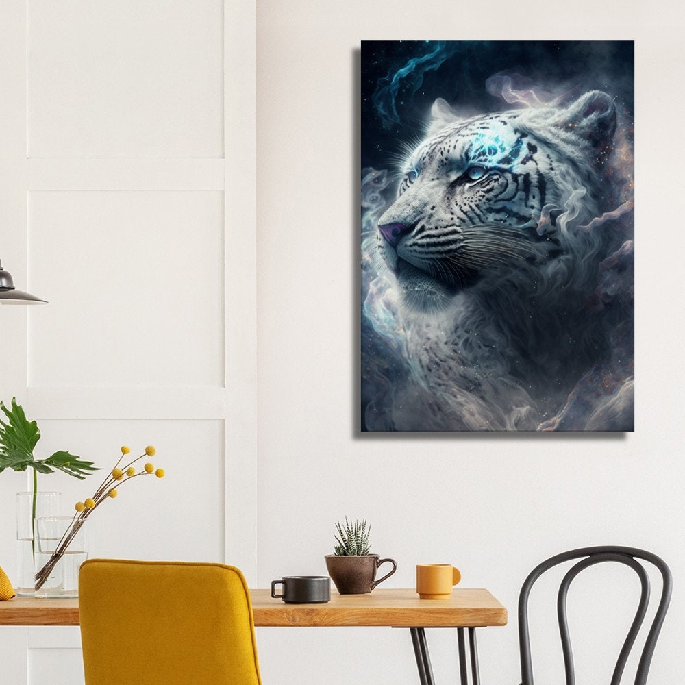 Cosmic Beast: the White Tiger Emerges [70x100 Cm / 28x40"] - Etsy