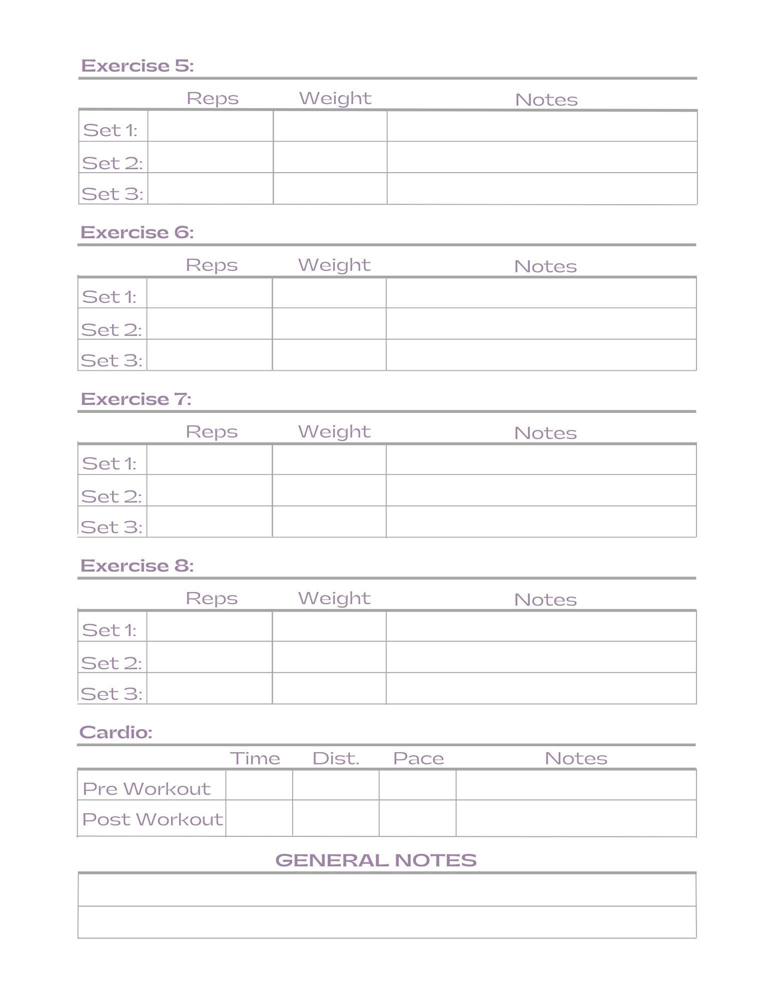 Daily Workout Strength Tracker - Etsy