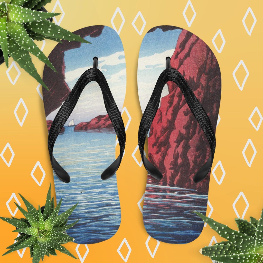 Floating World Flip-flops, Ukiyo-e Sandals,japanese Art, Ocean Flip ...