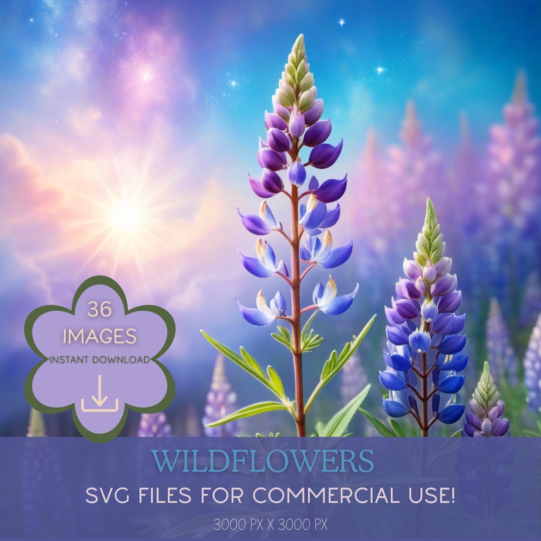 Wildflower SVG Clipart Bundle for Unlimited, Free Commercial Use ...