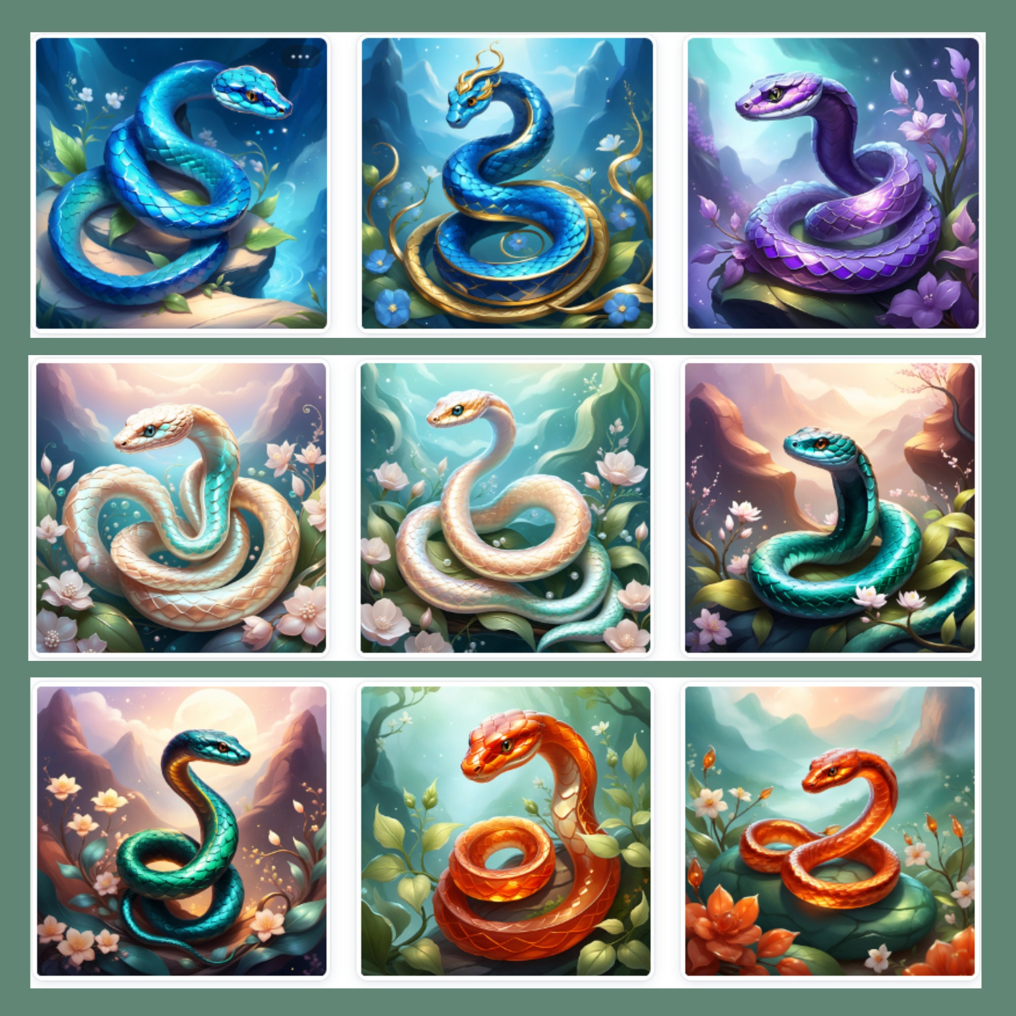 Spring Snake Clipart Bundle SVG and Pngs for Unlimited, Free Commercial ...