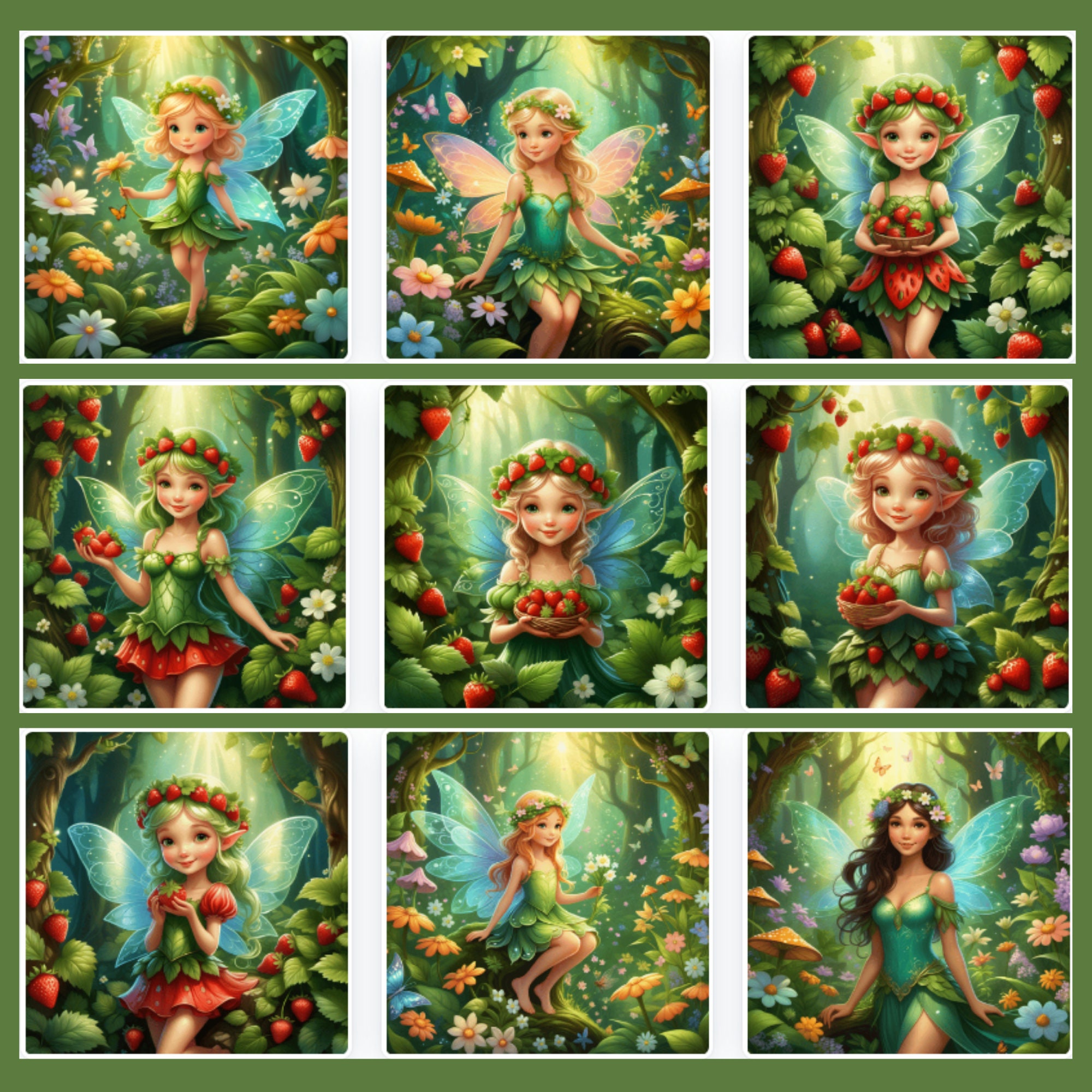 Whimsical Fairy Fantasy Clipart Bundle Cute Fairy Images in SVG and PNG ...