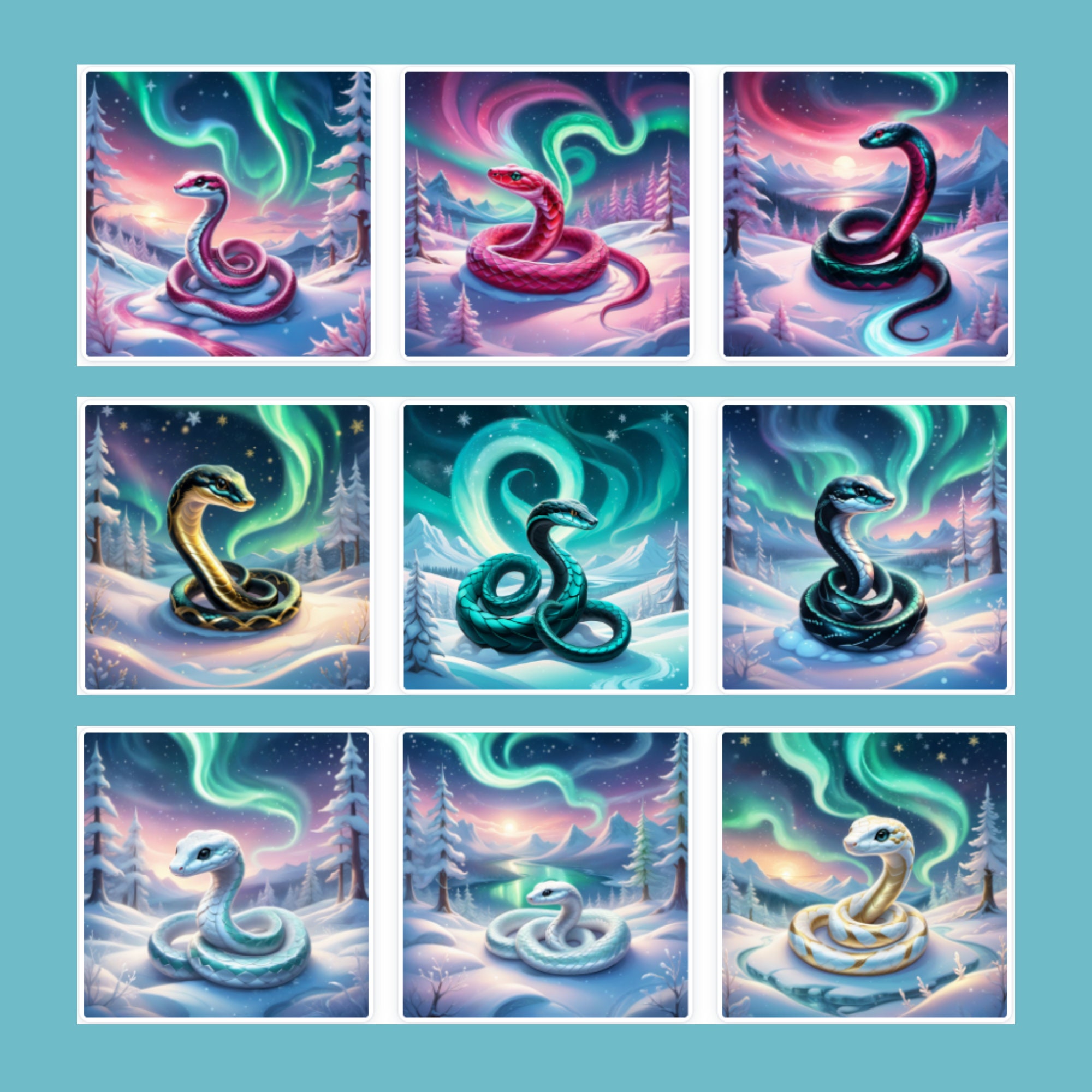 Winter Snake Clipart Bundle PNG for Commercial Use Digital Download - Etsy