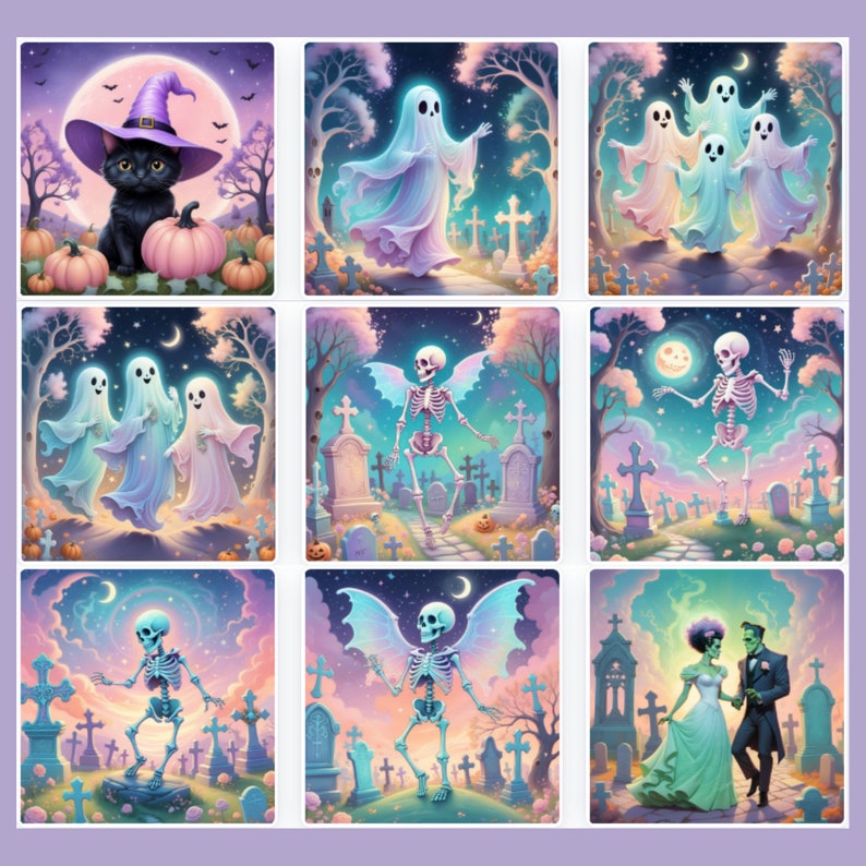 Pastel Halloween Mega Bundle Clipart, SVG and PNG Instant Download ...