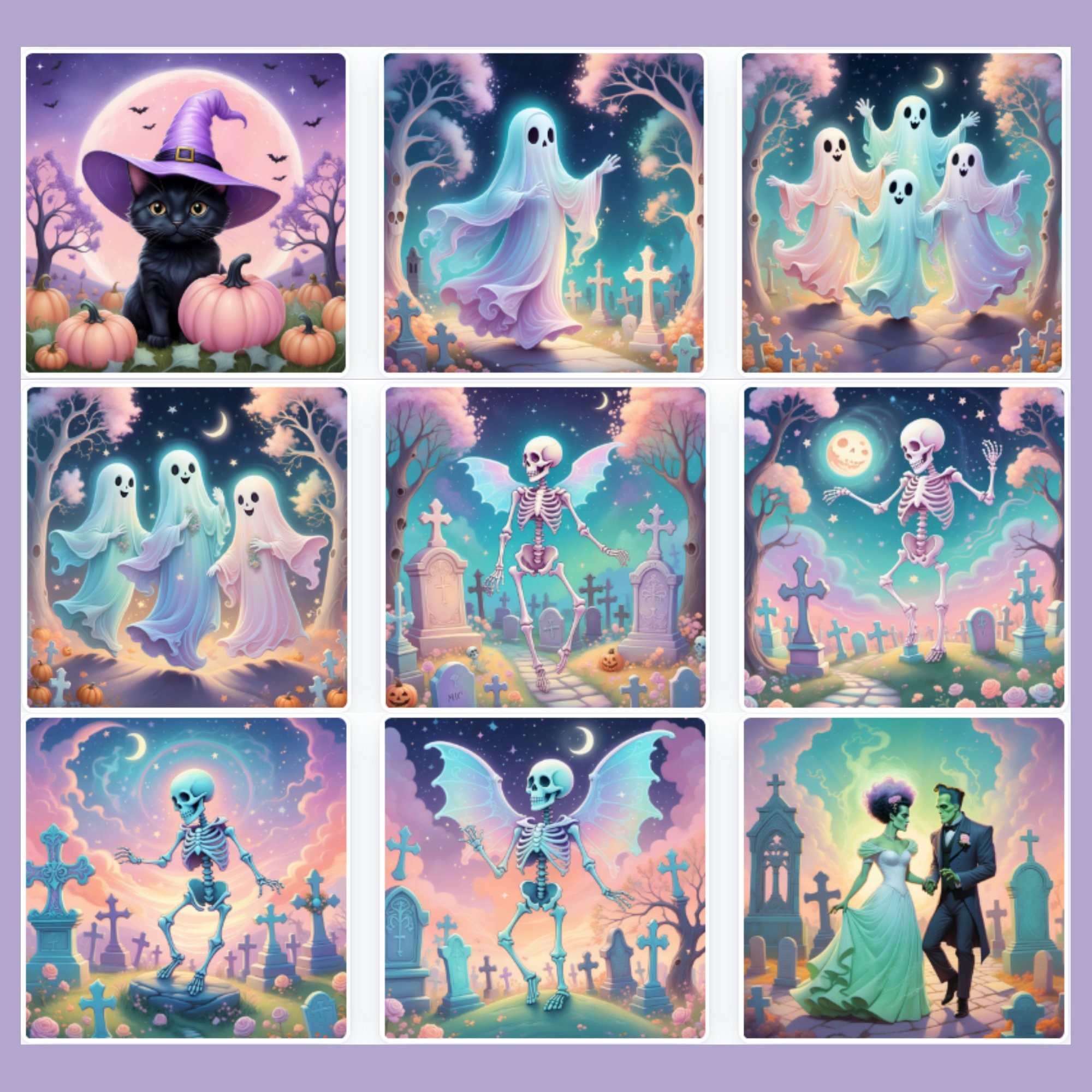 Pastel Halloween Mega Bundle Clipart, SVG and PNG Instant Download ...