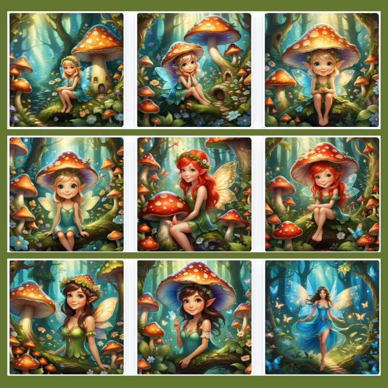 Whimsical Fairy Fantasy Clipart Bundle Cute Fairy Images in SVG and PNG ...