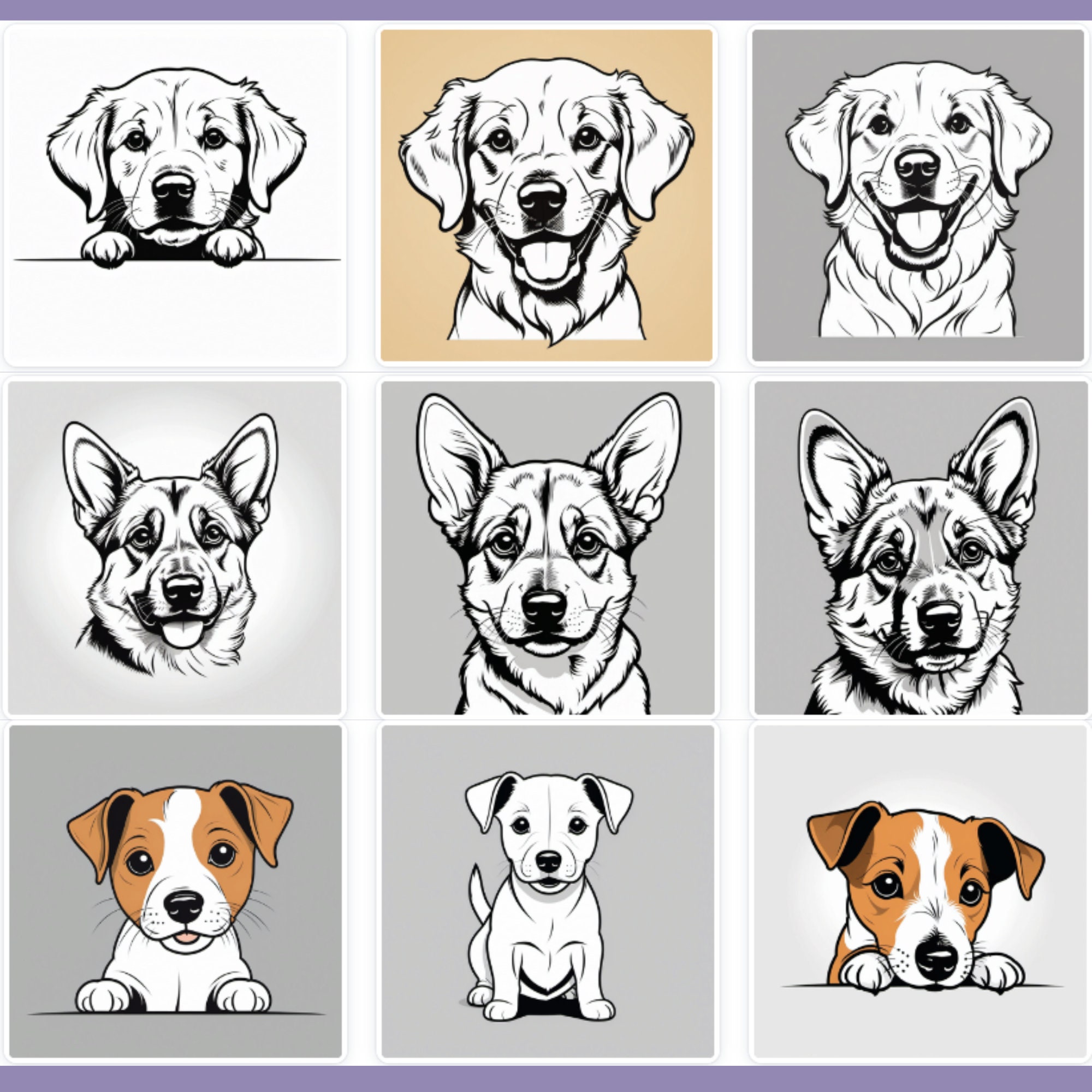 Cute Puppies Clipart Bundle Dog SVG and PNG Digital Download Free ...