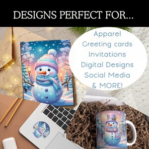 Snowman SVG and PNG Clipart Bundle for Winter and Holiday Designs ...