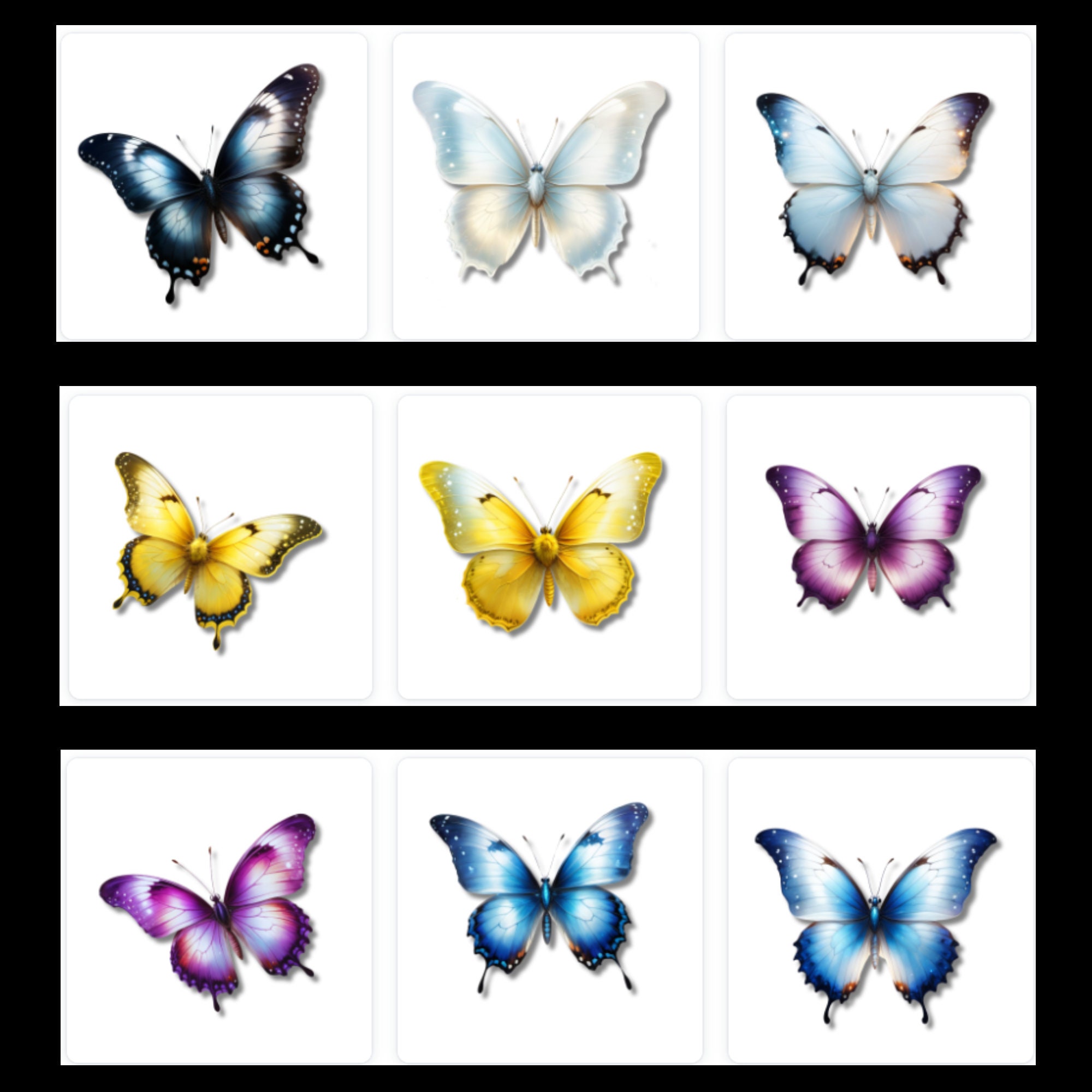 Beautiful Butterfly SVG Clipart Bundle for Free Commercial Use Digital ...