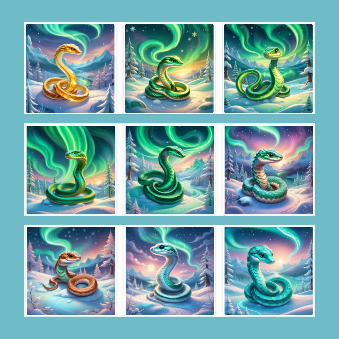 Winter Snake Clipart Bundle PNG for Commercial Use Digital Download - Etsy