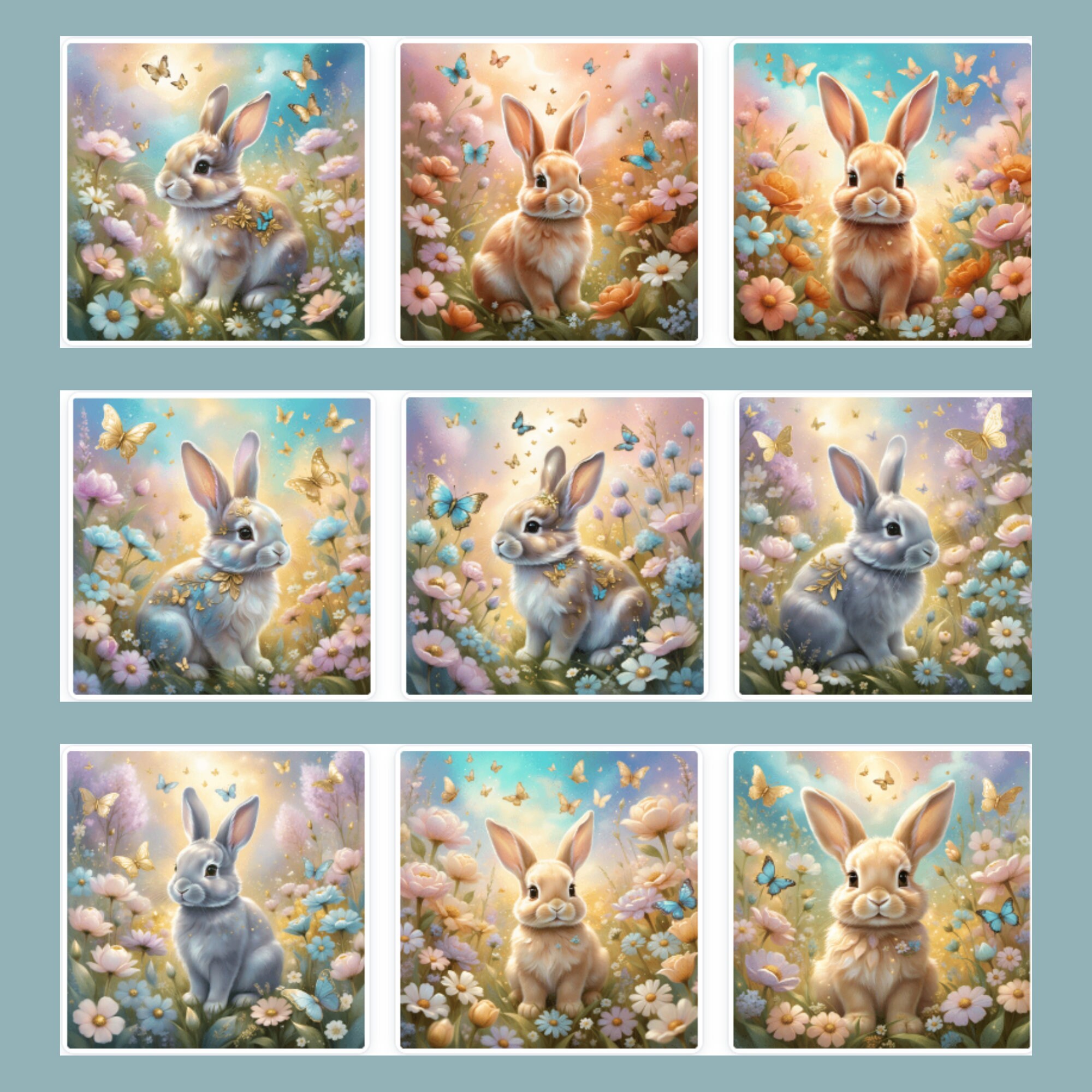 Spring Bunny Clipart Bundle SVG Images for Commercial Use Digital ...