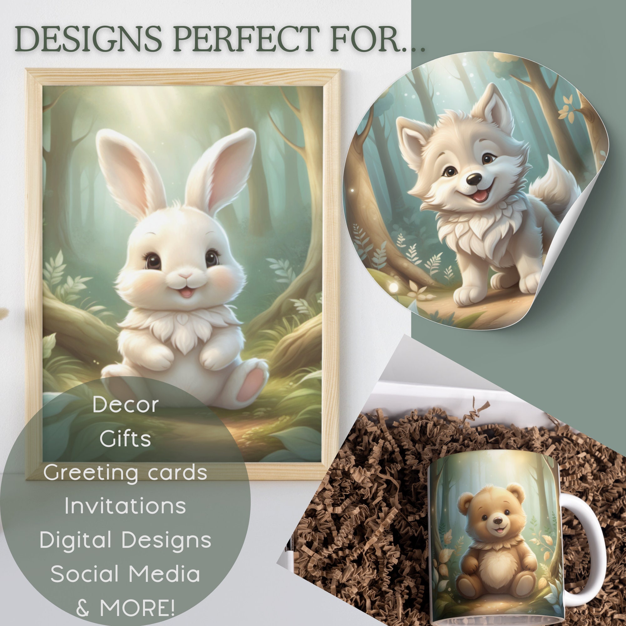 Whimsical Woodland Animals Clipart Bundle Cute SVG and PNG Free ...