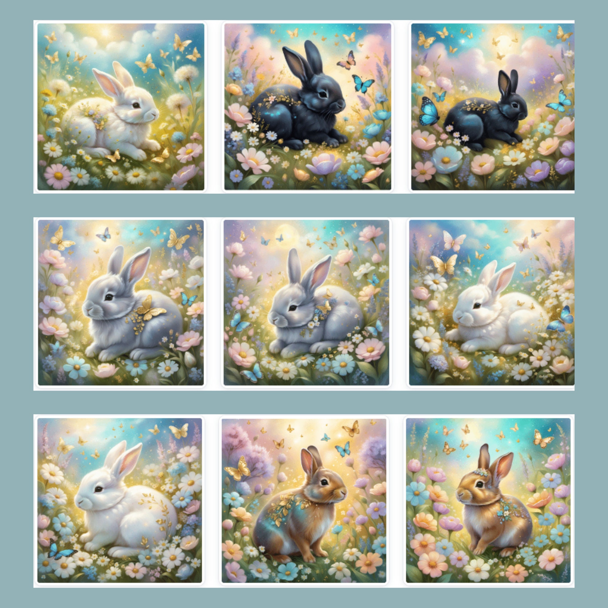 Spring Bunny Clipart Bundle SVG Images for Commercial Use Digital ...