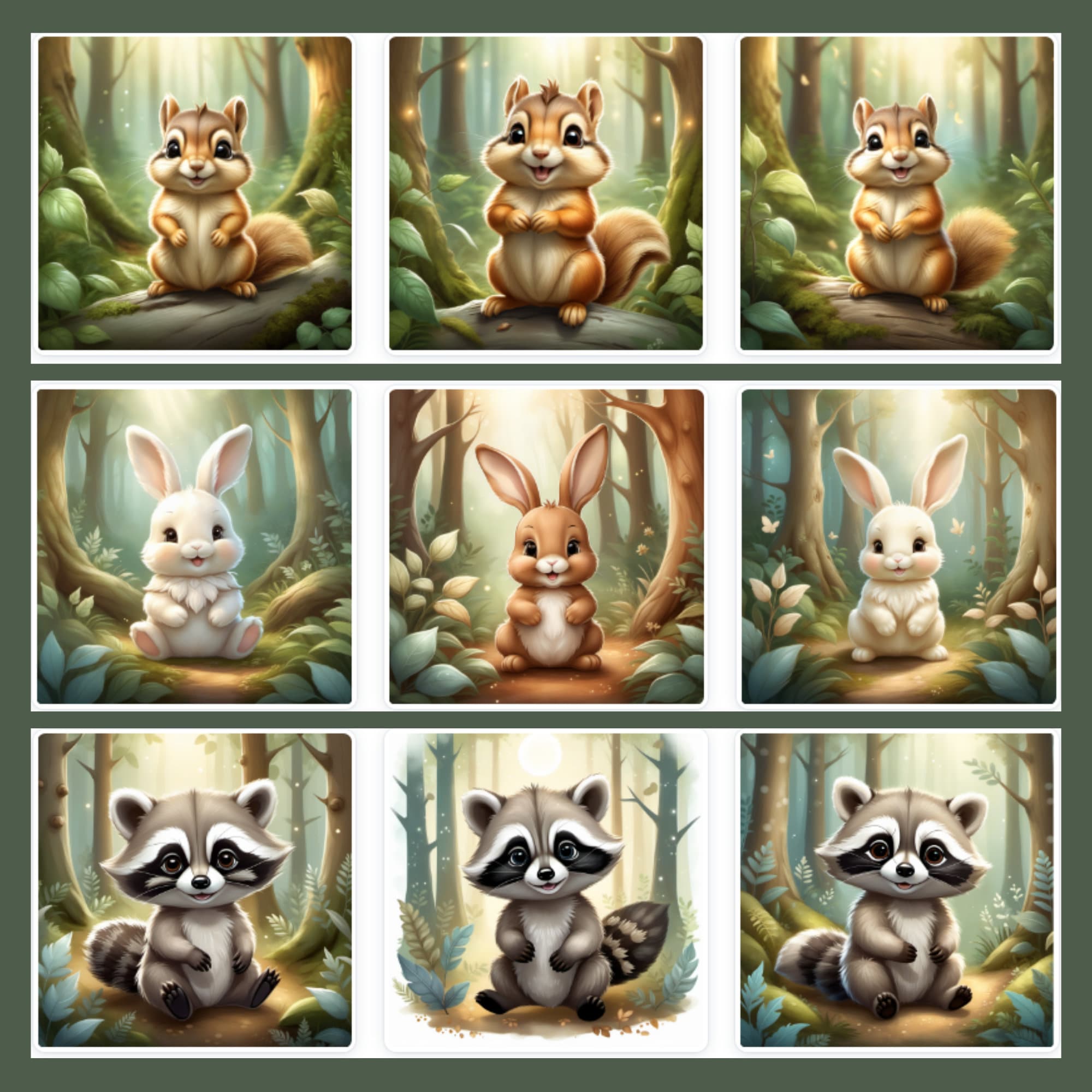 Whimsical Woodland Animals Clipart Bundle Cute SVG and PNG Free ...