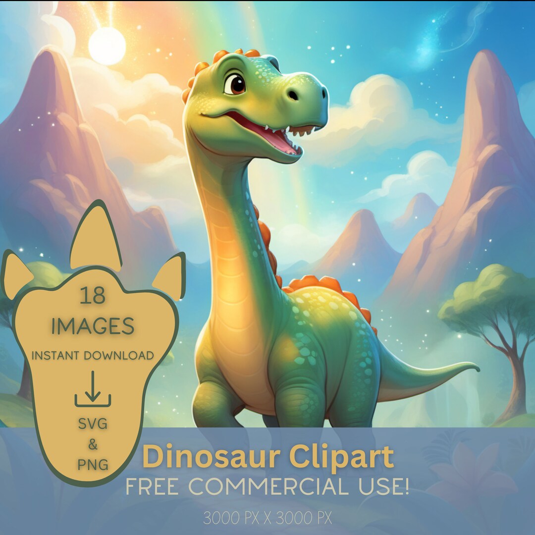 Cute Dinosaur Clipart Bundle | Cute Dinos SVG and PNG| Instant Download ...
