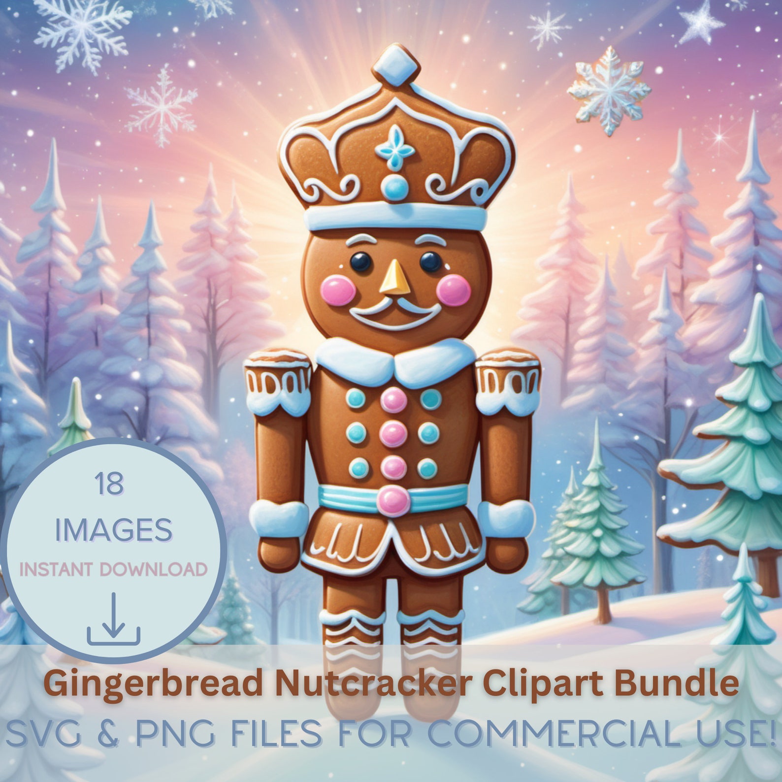 Nutcracker Gingerbread SVG and PNG Clipart Bundle for Winter and ...
