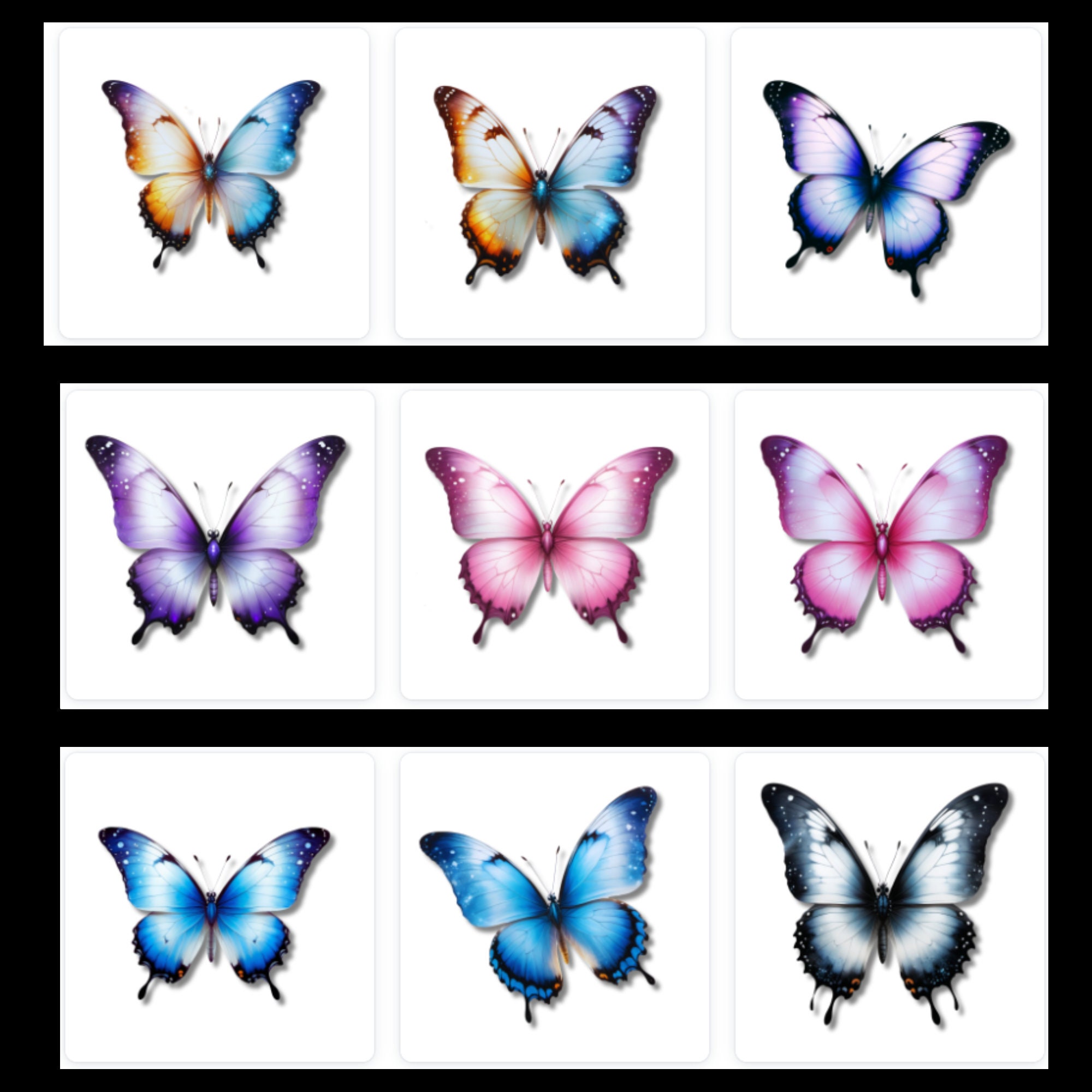 Beautiful Butterfly SVG Clipart Bundle for Free Commercial Use Digital ...