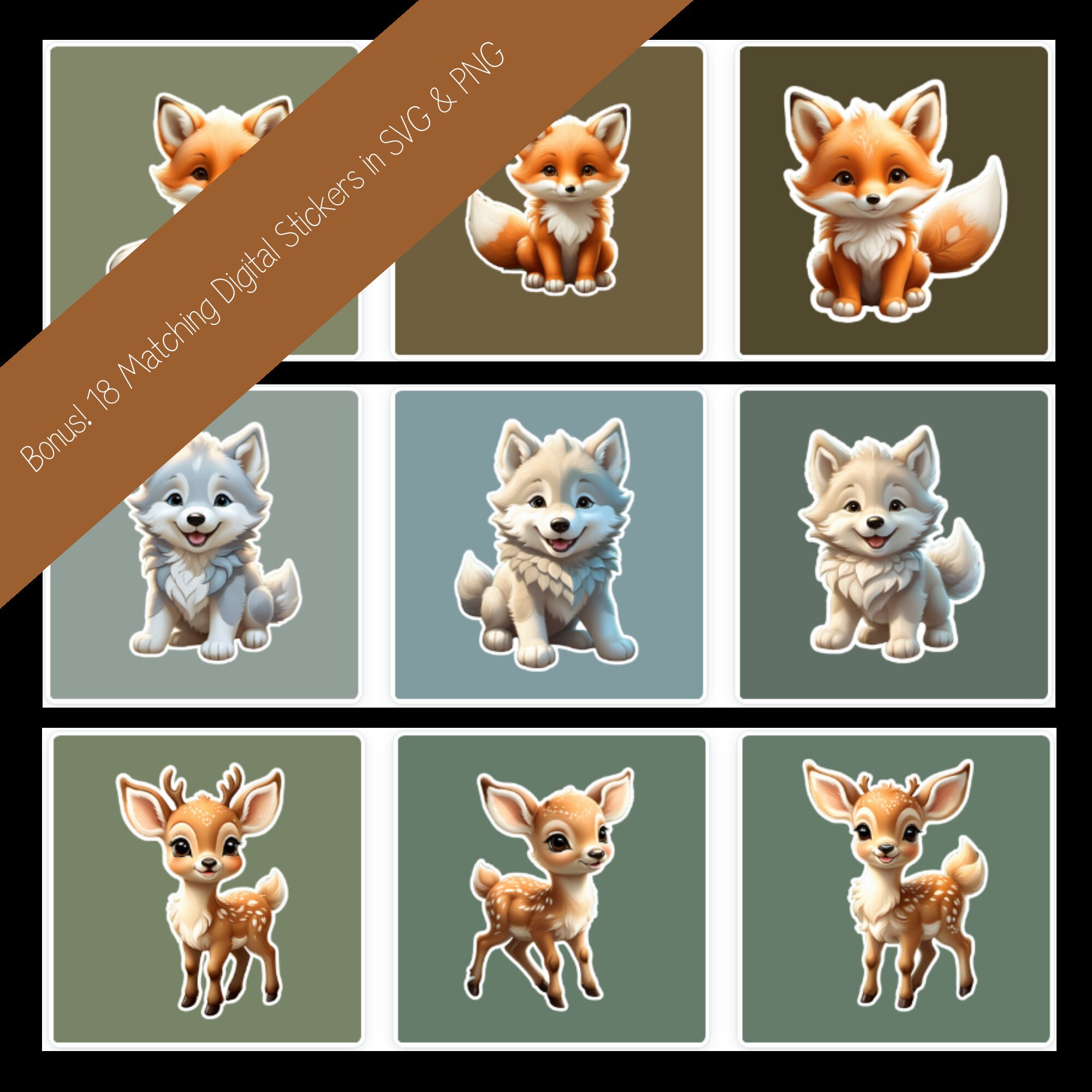 Whimsical Woodland Animals Clipart Bundle Cute SVG and PNG Free ...