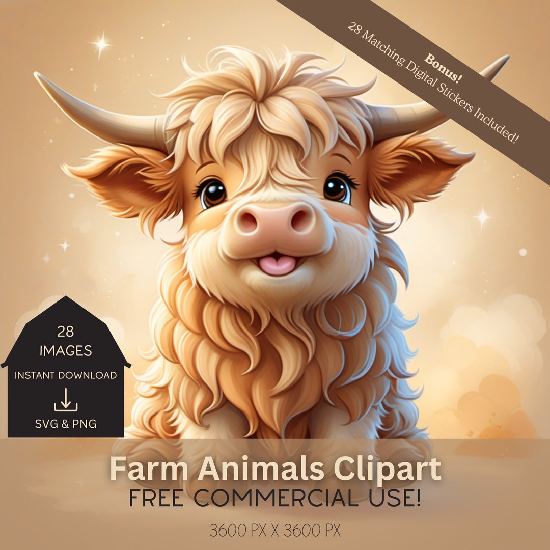 Farm Animals Clipart Bundle| SVG and PNG Digital Download | Free ...
