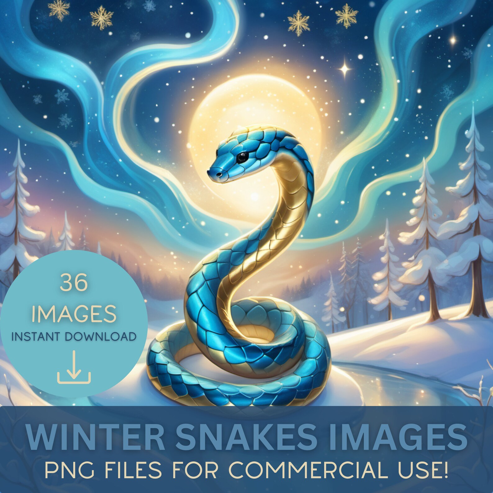 Winter Snake Clipart Bundle PNG for Commercial Use Digital Download - Etsy