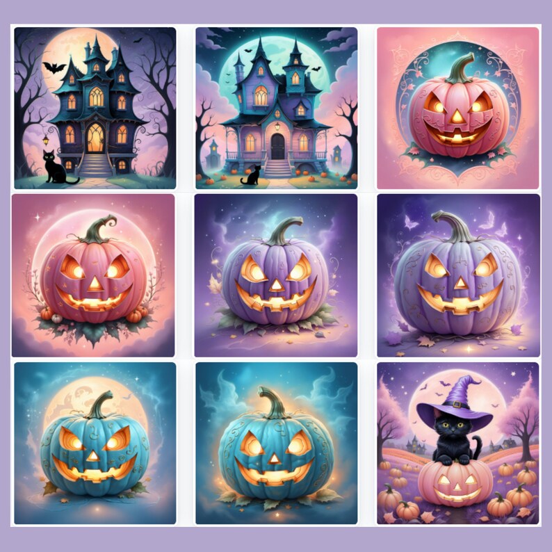 Pastel Halloween Mega Bundle Clipart, SVG and PNG Instant Download ...
