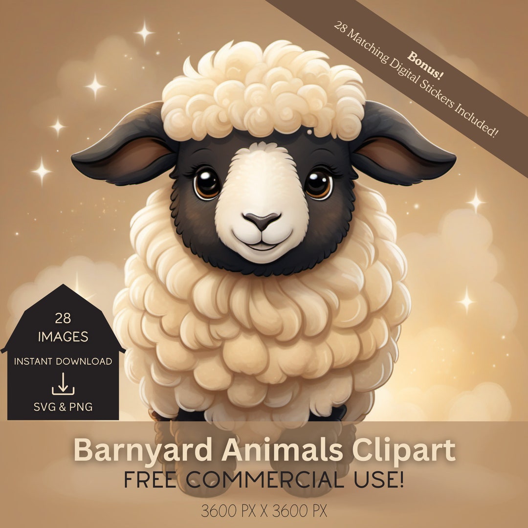 Barnyard Animals Clipart Bundle SVG and PNG Digital Download Free ...