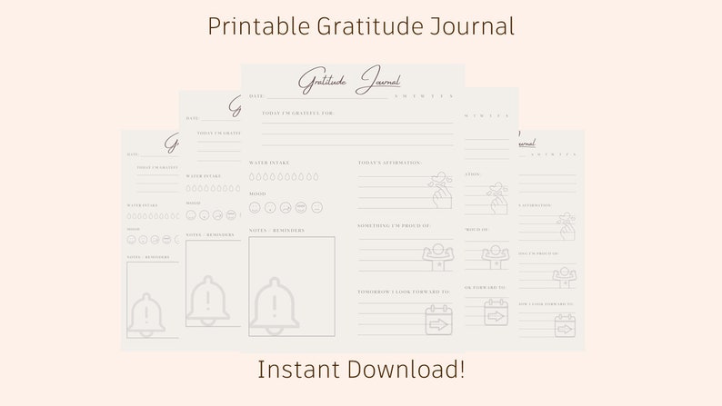 Printable Daily Gratitude Journal - Etsy