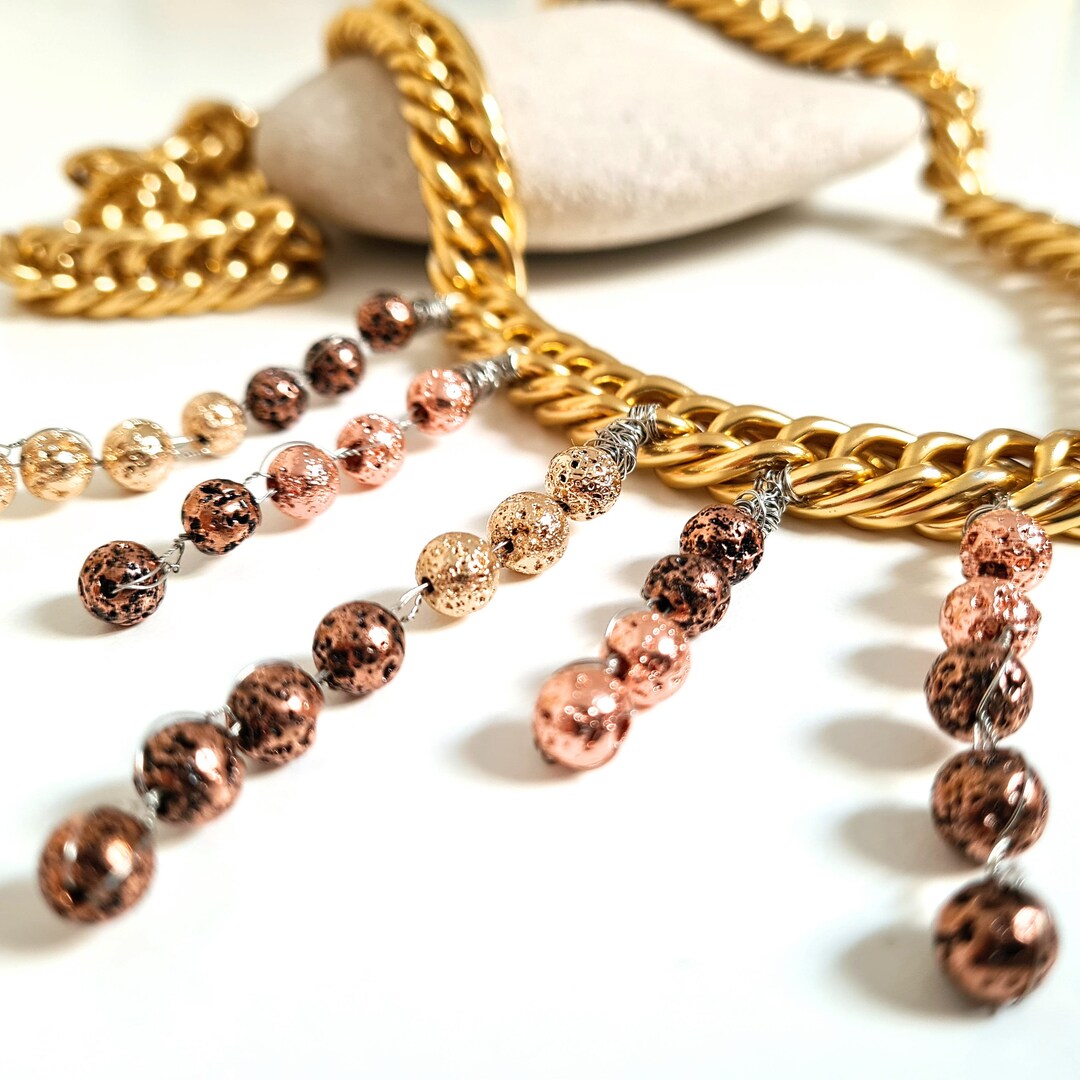 One-of-a-kind Reimagined Chunky Gold Chain Fringe Necklace - Etsy