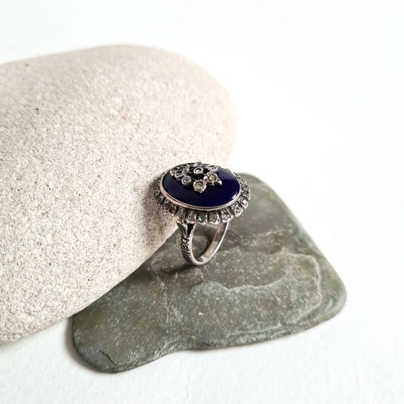 Antique Georgian Royal Blue Enamel Giardinetti Paste … - Gem