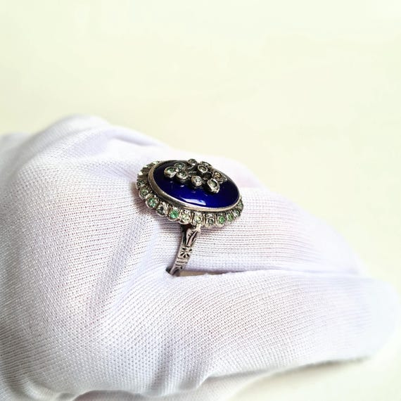 Antique Georgian Royal Blue Enamel Giardinetti Paste … - Gem