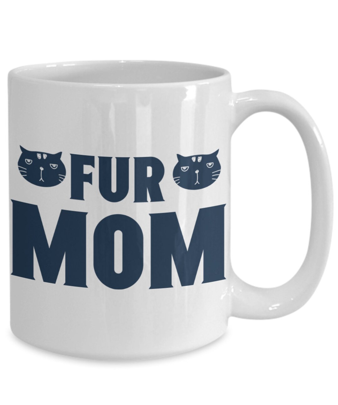 Fur Mama, Cat Themed Mugs, Cat Lovers Gift, Cat Mom Gift, Cute Graphic ...
