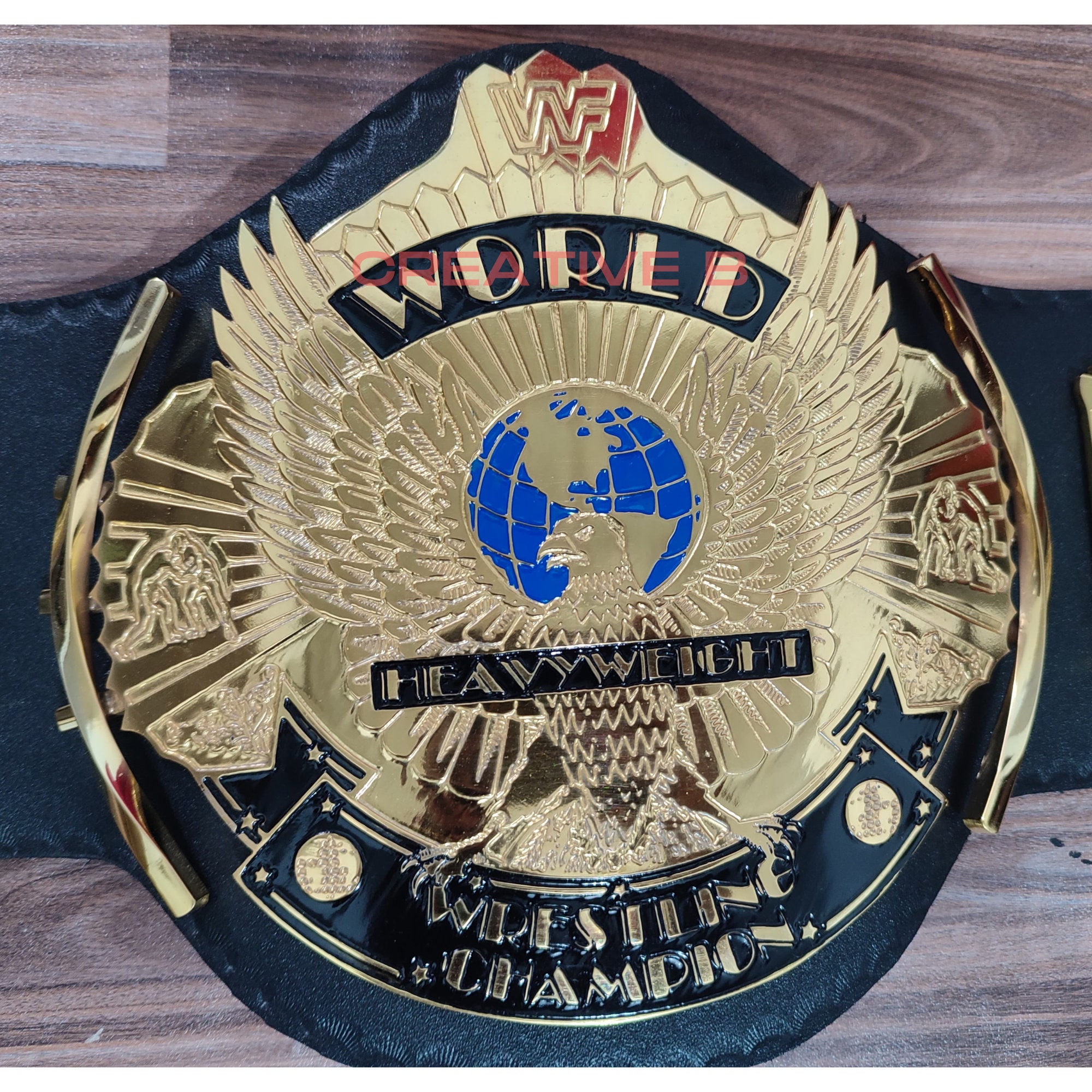 Winged Eagle Champion Title Belt 24k Gold 4mm Zinc Adult Size, Genuine ...