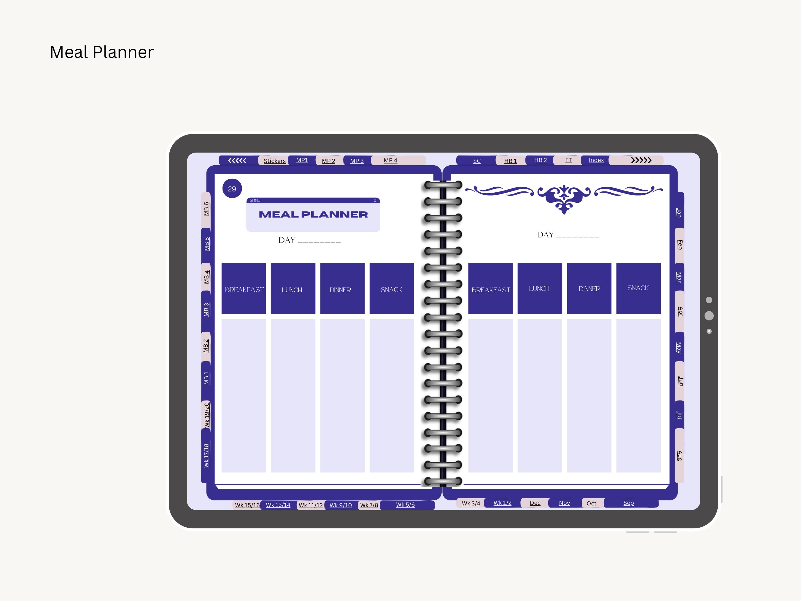 2024 Digital Planner With Hyperlink Tabs, Undated Daily Planner ...