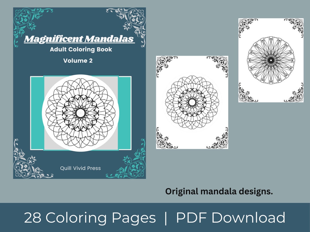 Downloadable Digital Mandala Adult Coloring Book for Relaxation and ...