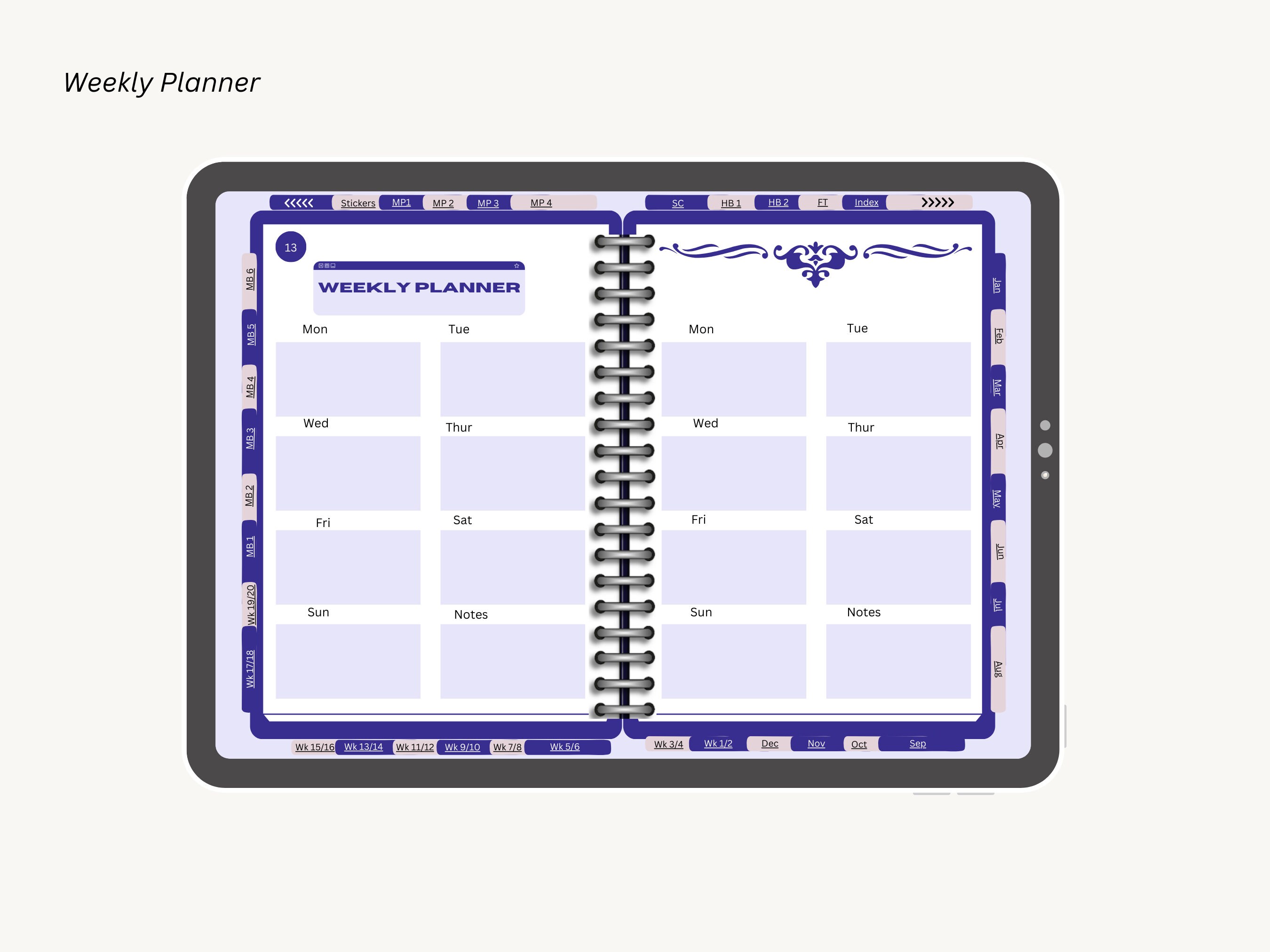 2024 Digital Planner With Hyperlink Tabs, Undated Daily Planner ...